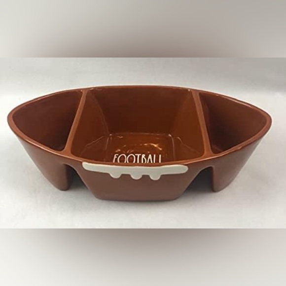 Rae Dunn | Dining | Rae Dunn Sectioned Football Chip Dip Fruit Ceramic ...